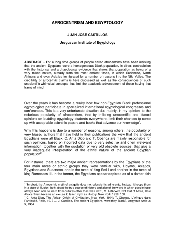 (PDF) Afrocentrism and Egyptology