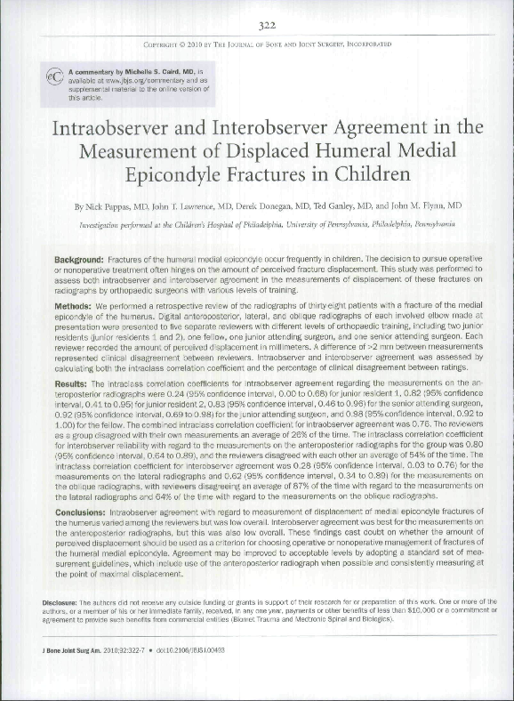 (PDF) Intraobserver and Interobserver Agreement in the Classification ...