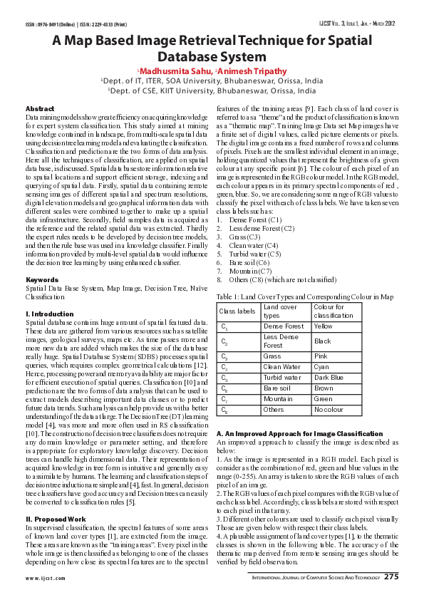 Pdf A Map Based Image Retrieval Technique For Spatial Database System