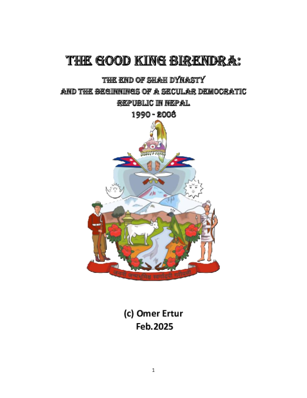 (PDF) The good king Birendra of Nepal