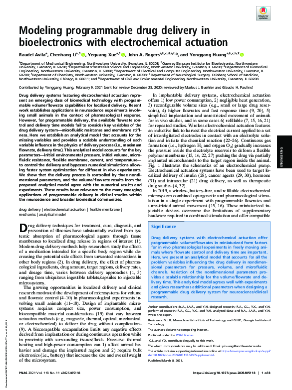 (PDF) Modeling programmable drug delivery in bioelectronics with ...