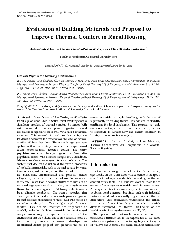 (PDF) Evaluation of Building Materials and Proposal to Improve Thermal ...