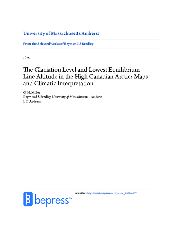 (PDF) The Glaciation Level and Lowest Equilibrium Line Altitude in the ...
