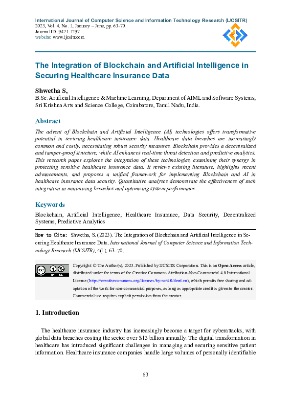 (PDF) The Integration of Blockchain and Artificial Intelligence in Securing Healthcare Insurance ...