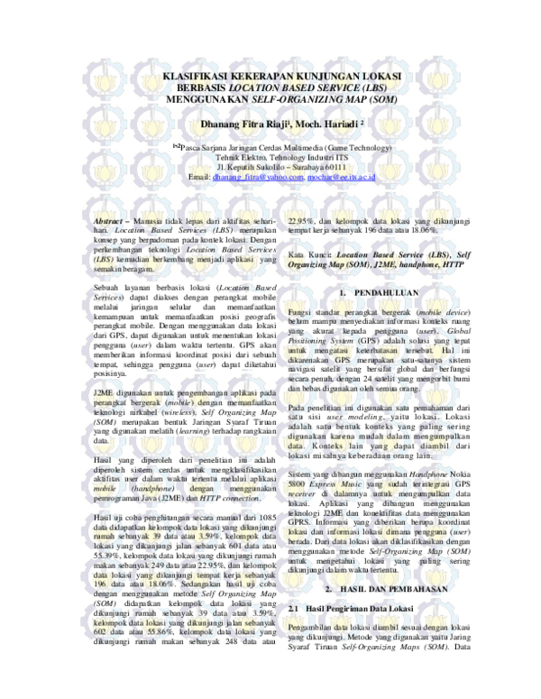 (PDF) Klasifikasi Kekerapan Kunjungan Lokasi Berbasis Location Based ...