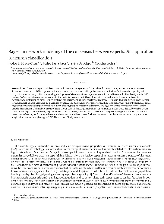 (PDF) Bayesian network modeling of the consensus between experts: An ...