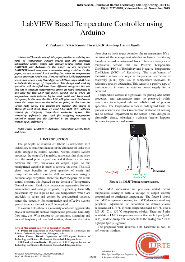 (PDF) LabVIEW Based Temperature Controller using Arduino (PDF) LabVIEW Based Temperature Controller using Arduino