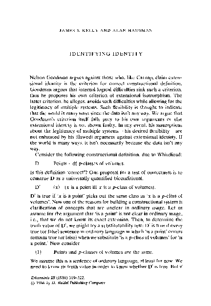 (PDF) Identifying identity