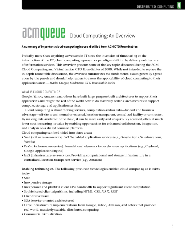 (PDF) Cloud Computing: An Overview