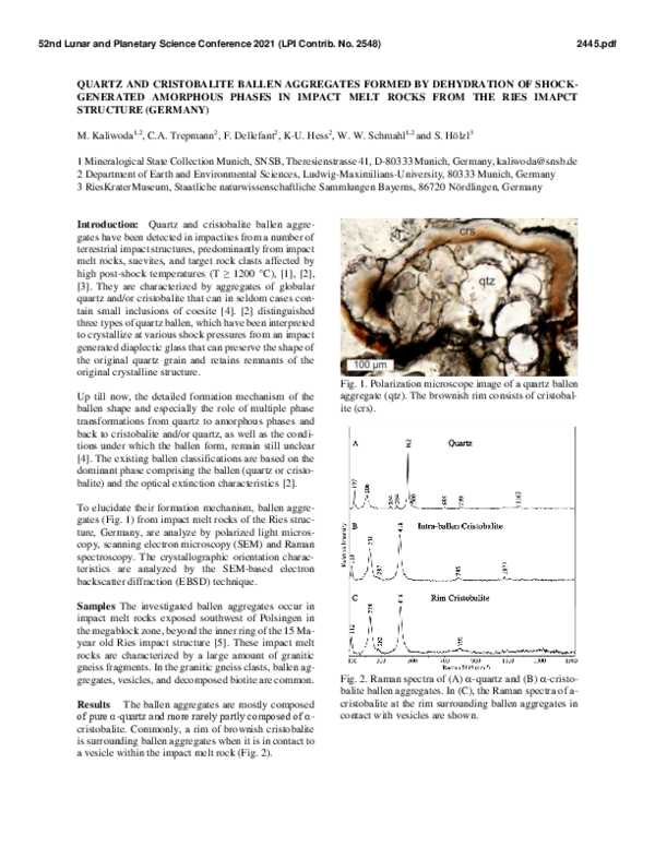 (PDF) Quartz and Cristobalite Ballen Aggregates Formed by Dehydration ...