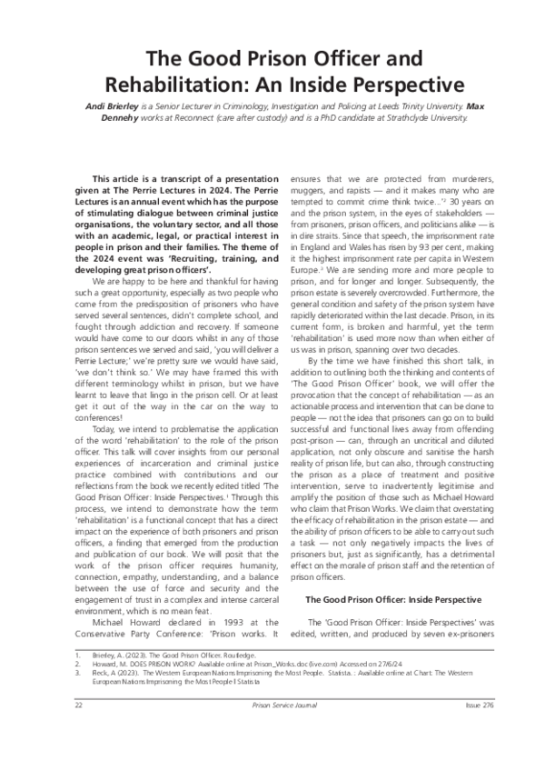 (PDF) PSJ 276 good prison officer and rehabilitation