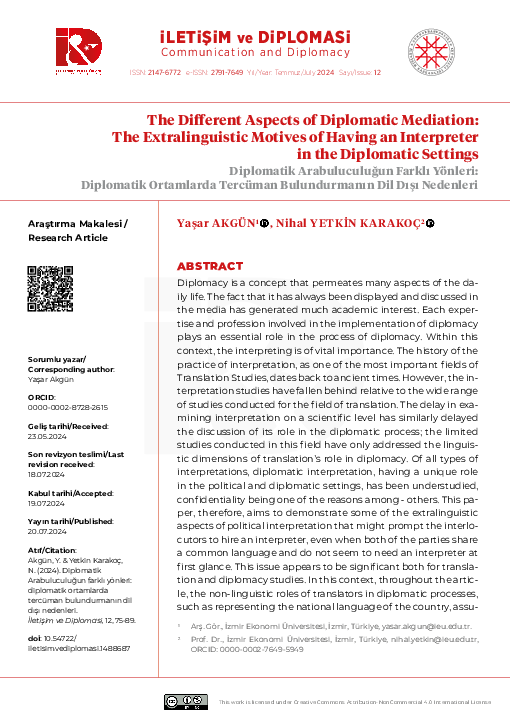(PDF) The Different Aspects of Diplomatic Mediation: The ...