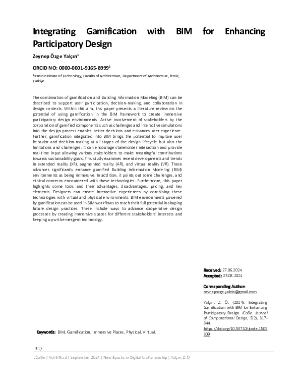 (PDF) Integrating Gamification with BIM for Enhancing Participatory Design