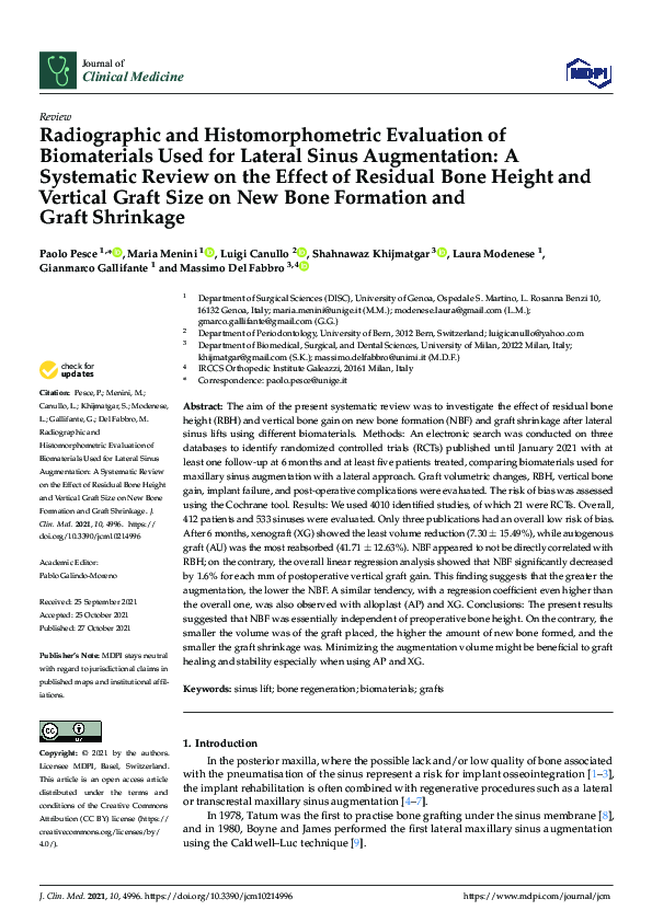 (PDF) Radiographic and Histomorphometric Evaluation of Biomaterials ...