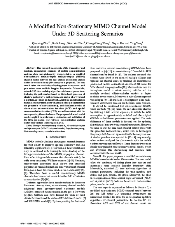 (PDF) A modified non-stationary MIMO channel model under 3D scattering ...