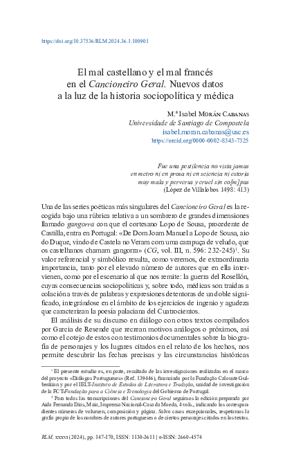 (PDF) El mal castellano y el mal francés en el Cancioneiro Geral ...