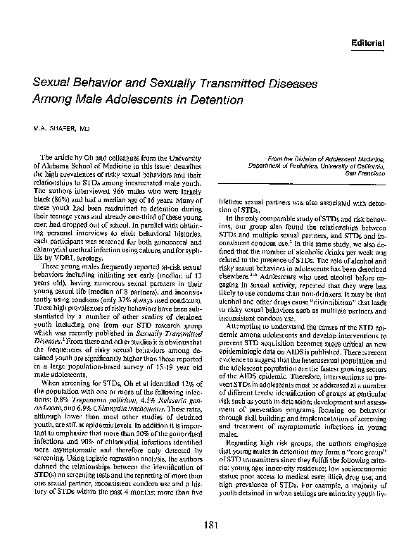 (PDF) Sexual behavior and sexually transmitted diseases among Swedish university students