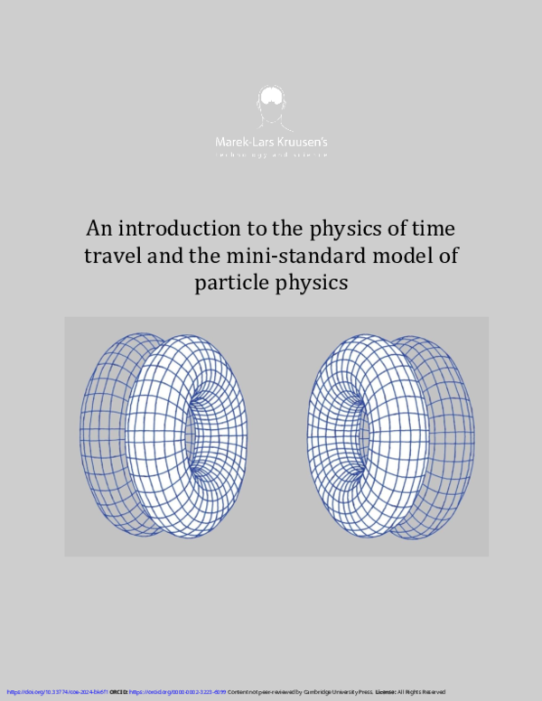 (PDF) An introduction to the physics of time travel and the mini-standard model of particle physics