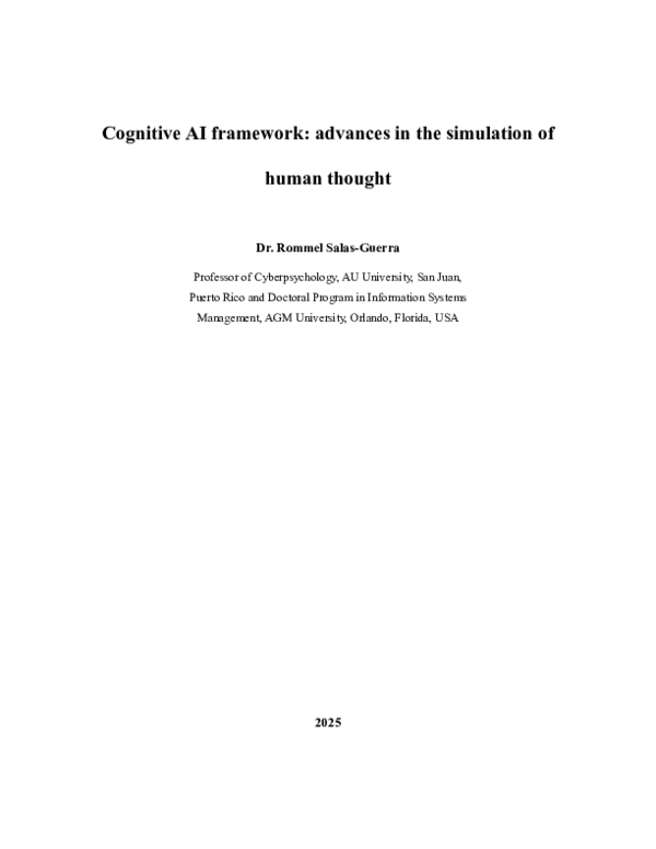 (PDF) Cognitive AI framework: advances in the simulation of human thought