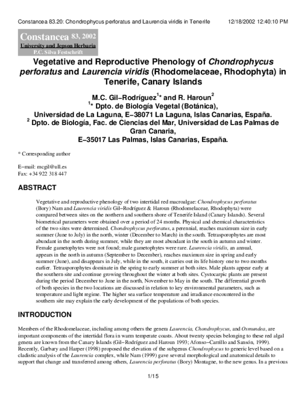 (PDF) Vegetative and reproductive phenology of Chondrophycus perforatus ...