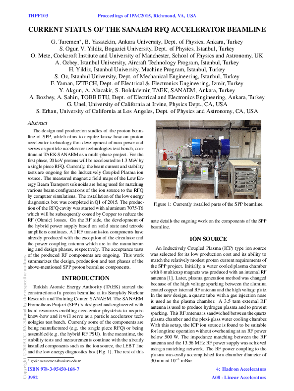 (PDF) Current Status of the SANAEM RFQ Accelerator Beamline