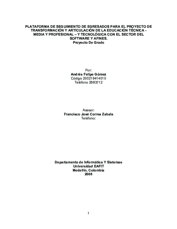 (PDF) Plataforma de seguimiento de egresados para el proyecto de ...