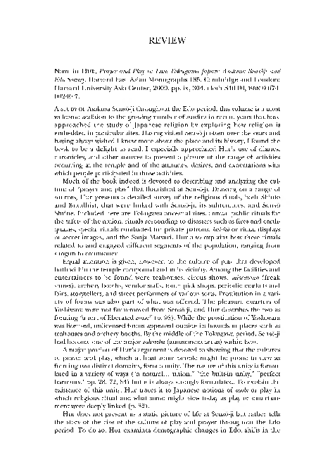 (PDF) Review of: Nam-lin Hur, Prayer and Play in Tokugawa Japan ...