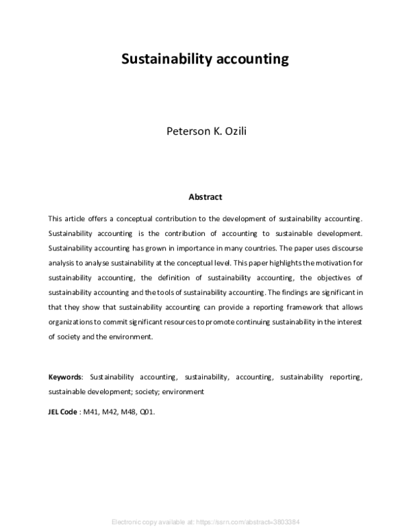 (PDF) Sustainability Accounting