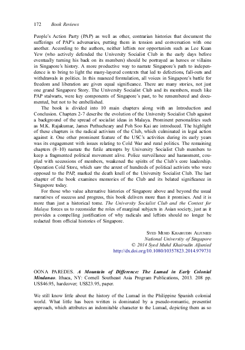 (PDF) A Mountain of Difference: The Lumad in Early Colonial Mindanao