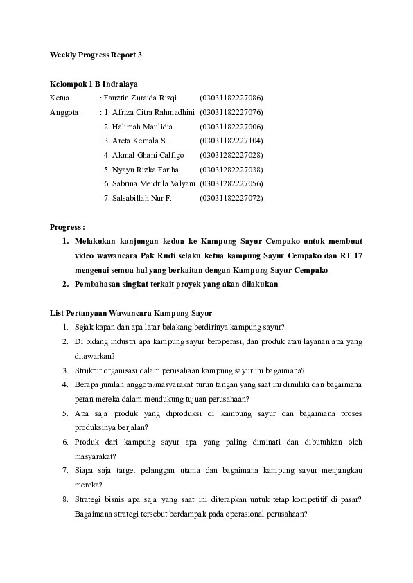 (PDF) Weekly Progress Report 3