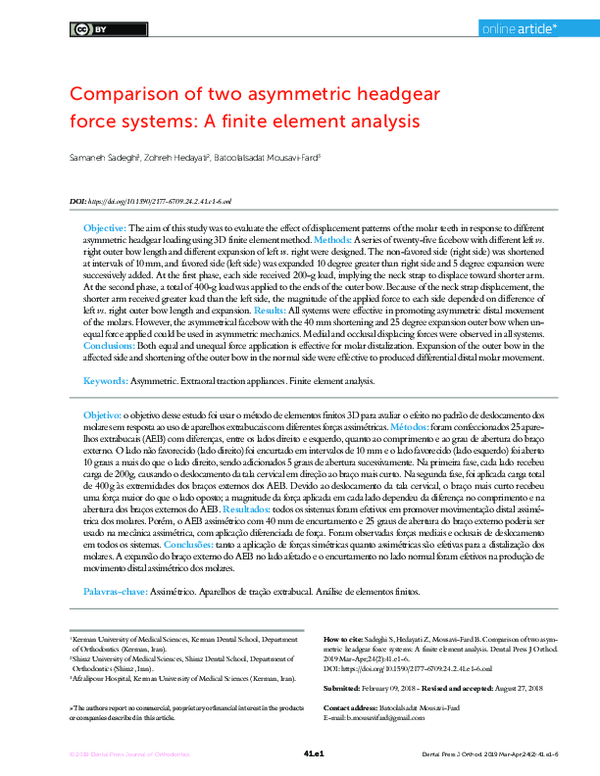 (PDF) Comparison of two asymmetric headgear force systems: A finite ...
