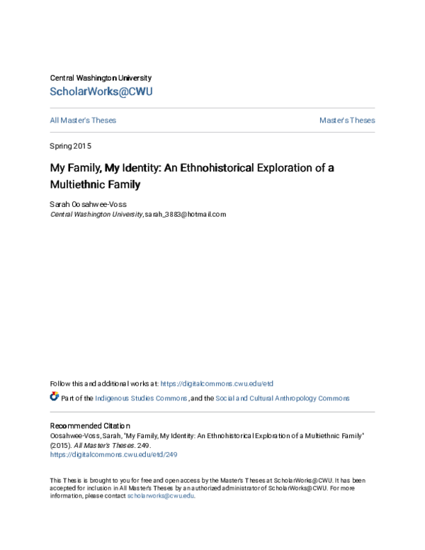 (PDF) My Family, My Identity: An Ethnohistorical Exploration of a ...