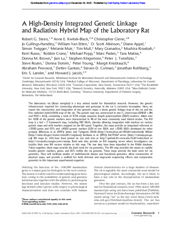 (PDF) A High-Density Integrated Genetic Linkage and Radiation Hybrid ...