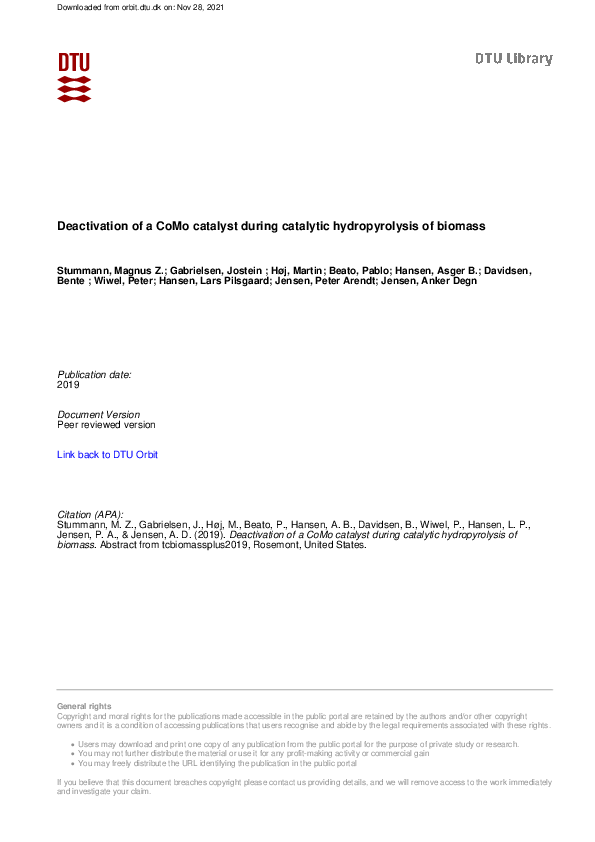 (PDF) Deactivation of a CoMo Catalyst during Catalytic Hydropyrolysis ...