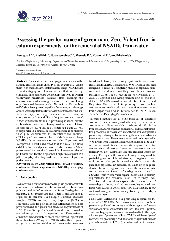 (PDF) Assessing the performance of green nano Zero Valent Iron in ...