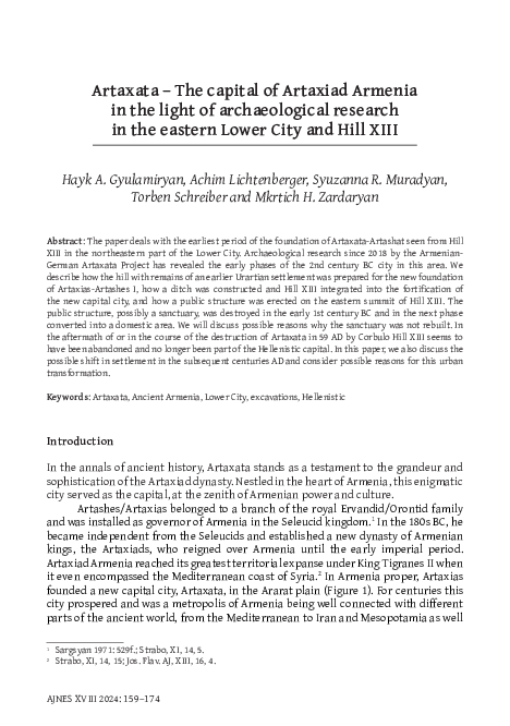 (PDF) Artaxata - The capital of Artaxiad Armenia in the light of ...