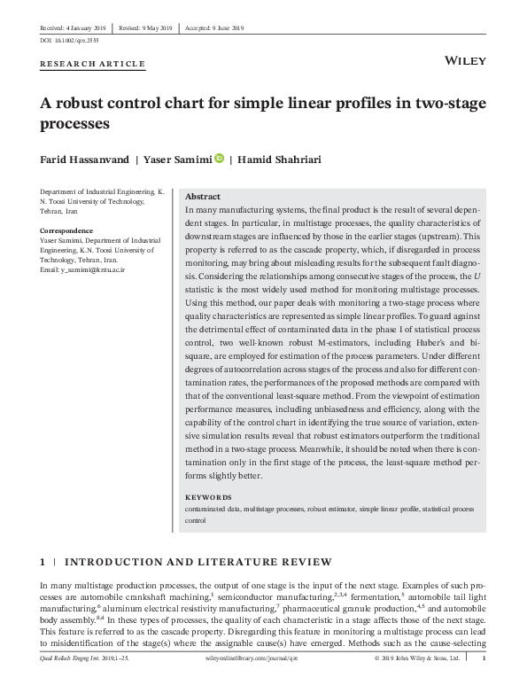 (PDF) A robust control chart for simple linear profiles in two‐stage processes