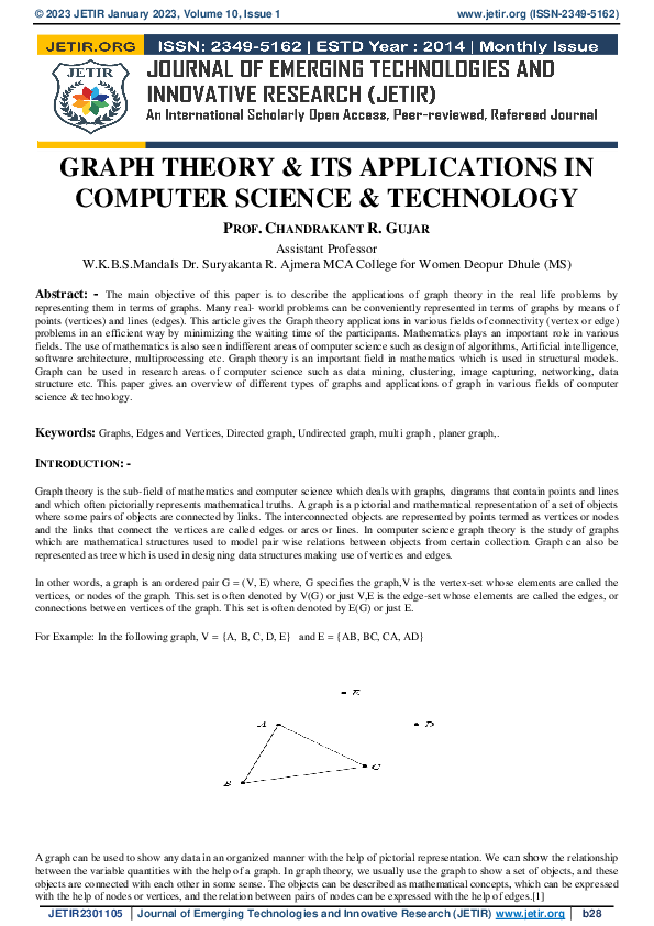 (PDF) GRAPH THEORY & ITS APPLICATIONS IN COMPUTER SCIENCE & TECHNOLOGY