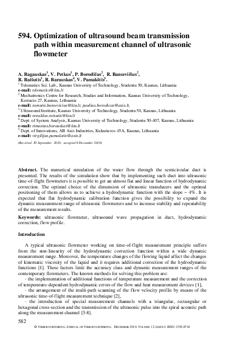 (PDF) Optimization of ultrasound beam transmission path within measurement channel of ultrasonic ...