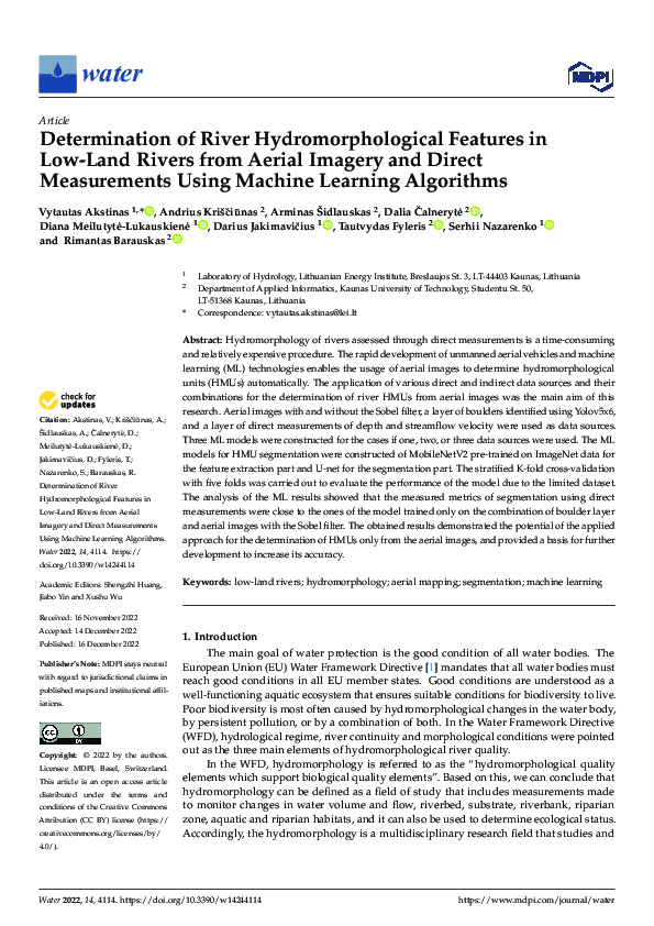 (PDF) Determination of River Hydromorphological Features in Low-Land Rivers from Aerial Imagery ...