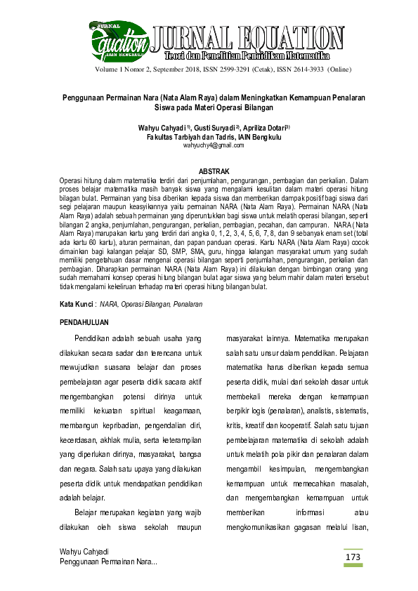 (PDF) Penggunaan Permainan Nara (Nata Alam Raya) dalam Meningkatkan ...