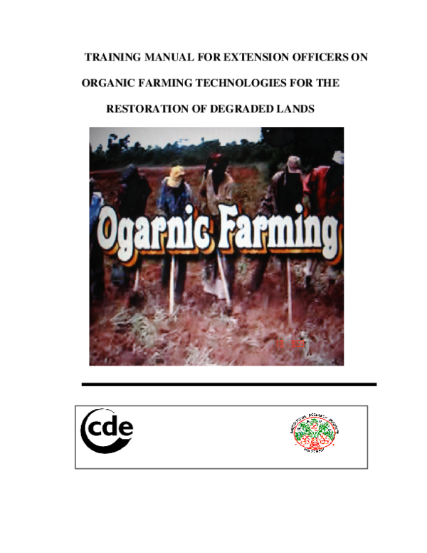 (PDF) Training manual for extension officers on organic farming ...