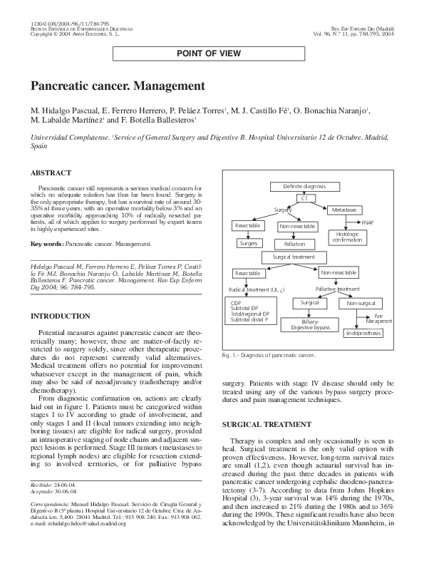 (PDF) Pancreatic cancer: Management