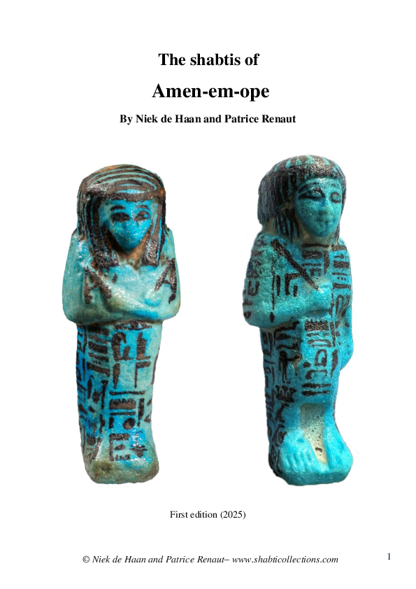 (PDF) Shabtis For Amenemope