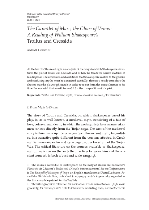 (PDF) GREEK TRAGEDY | The Gauntlet of Mars, the Glove of Venus: A ...
