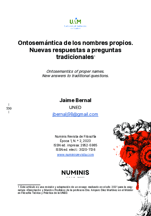 (PDF) Ontosemántica de los nombres propios. Nuevas respuestas a ...