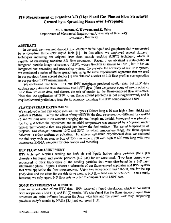(PDF) PIV Measurement of Transient 3-D (Liquid and Gas Phases) Flow ...