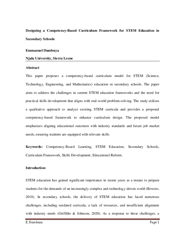 (PDF) Designing a Competency-Based Curriculum Framework for STEM ...