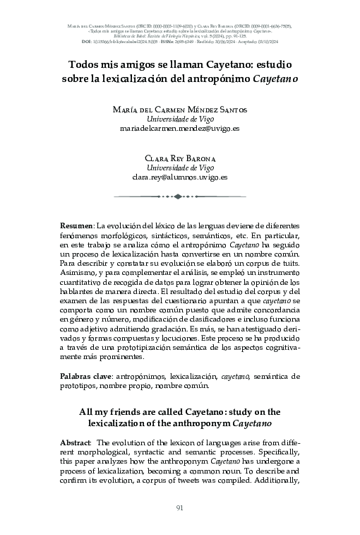 (PDF) Todos mis amigos se llaman Cayetano: estudio sobre la ...