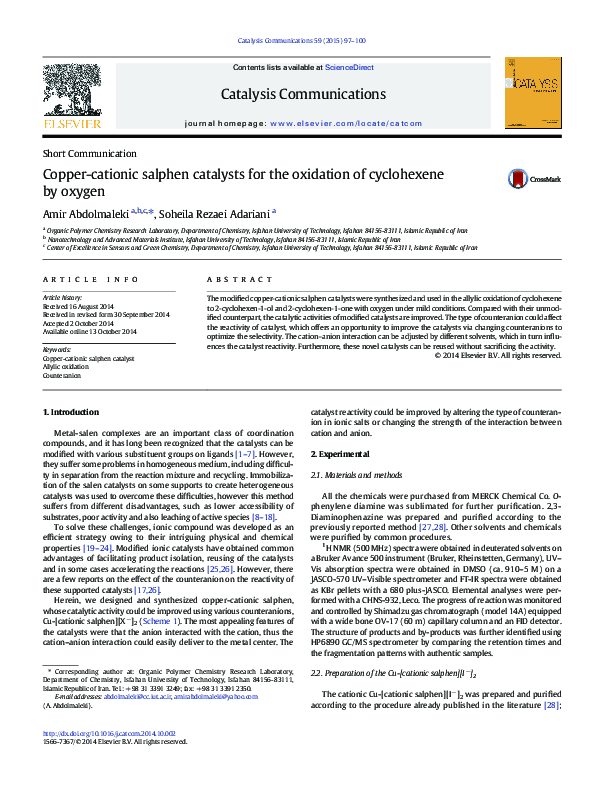 (PDF) Copper-cationic salphen catalysts for the oxidation of ...